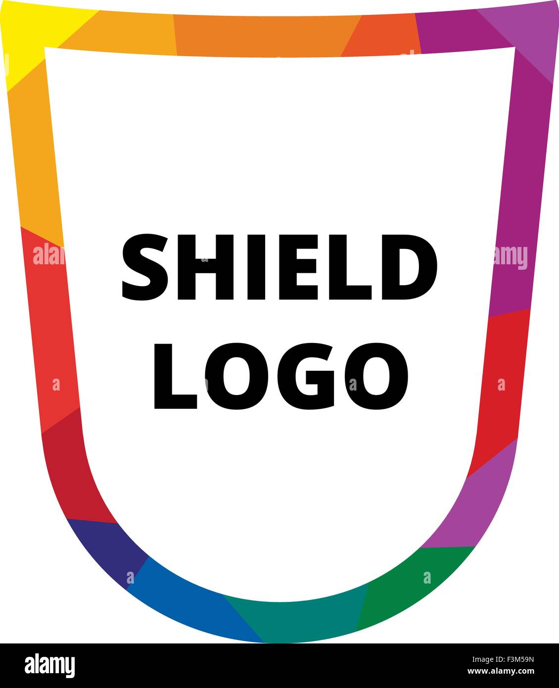 Internet security flat vector logo. Simple shield symbol and sample ...