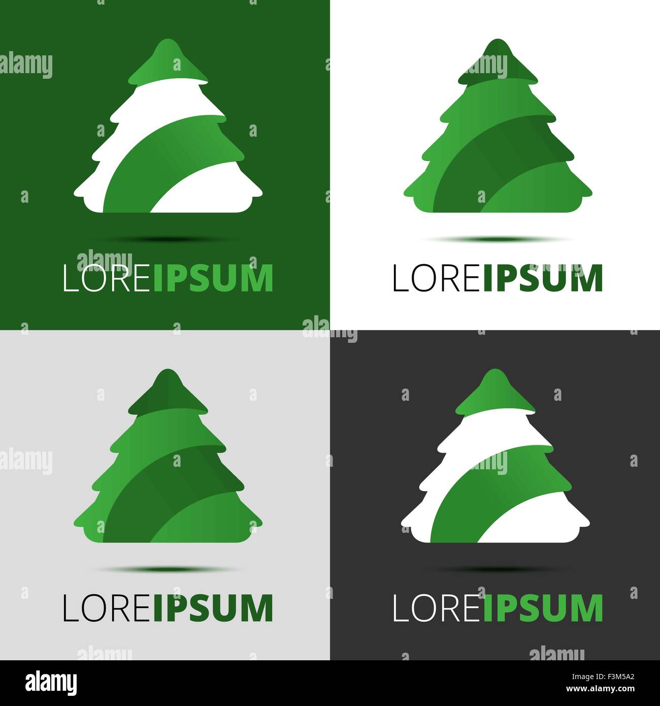 green fir-tree logo in a different backgrounds Stock Vector Image & Art ...