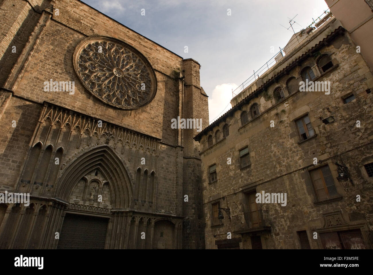 Spain, Catalonia, Barcelona, Placa del Pi next to Santa Maria del Pi ...
