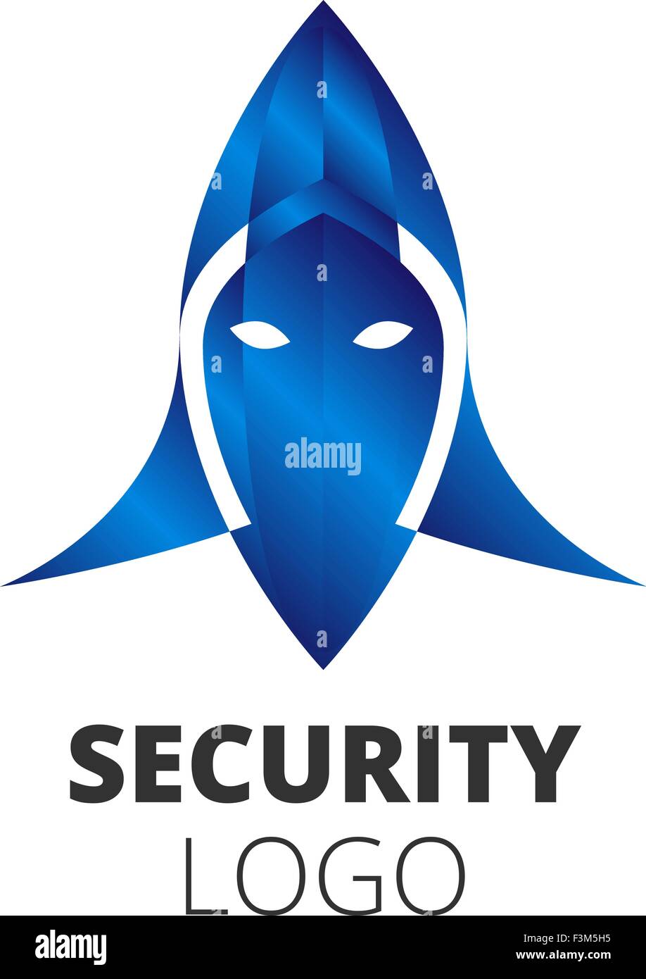 Security logo with blue gradient knight head and sample text Stock ...