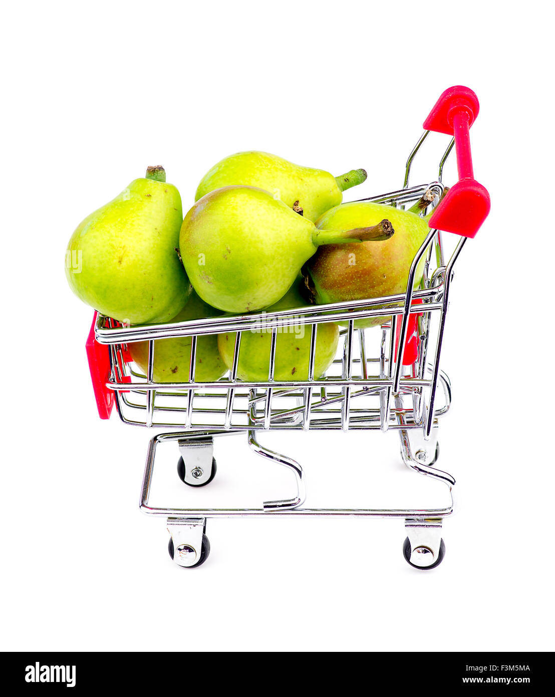 Giant paradise pears in mini shopping cart Stock Photo - Alamy
