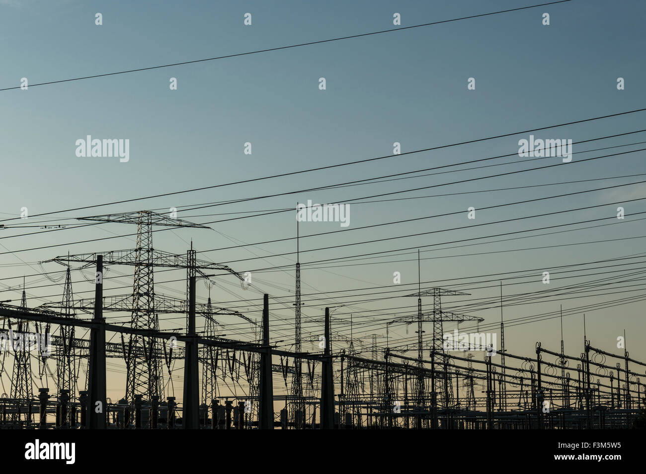 Electric power transformation substation Stock Photo - Alamy