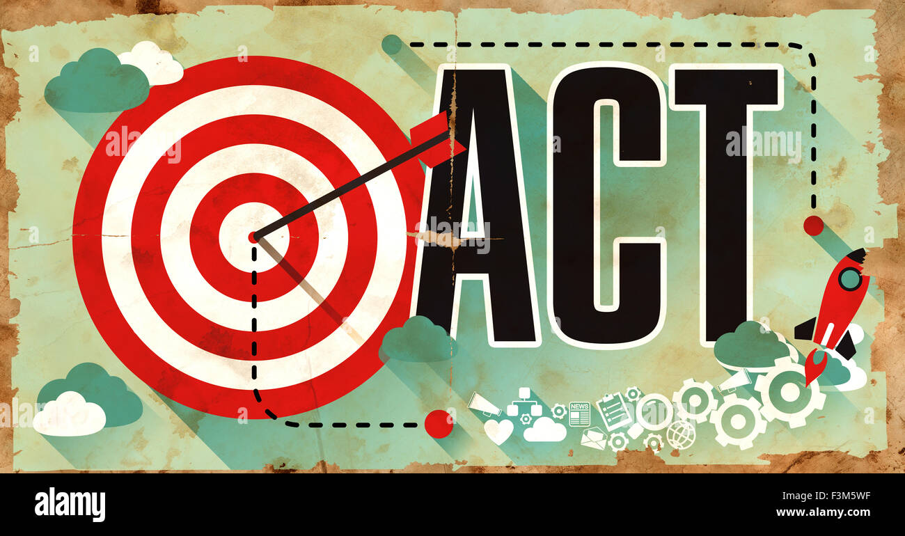 ACT - Word on Grunge Poster in Flat Design Stock Photo - Alamy