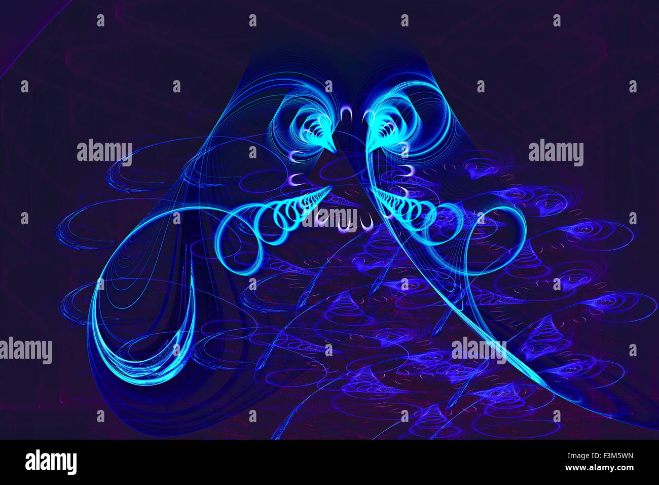 Glittering line nebula wave in the dark. Fractal art graphics Stock ...