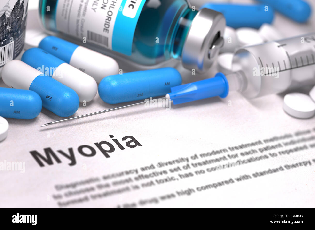 Diagnosis - Myopia. Medical Concept. 3D Render Stock Photo - Alamy