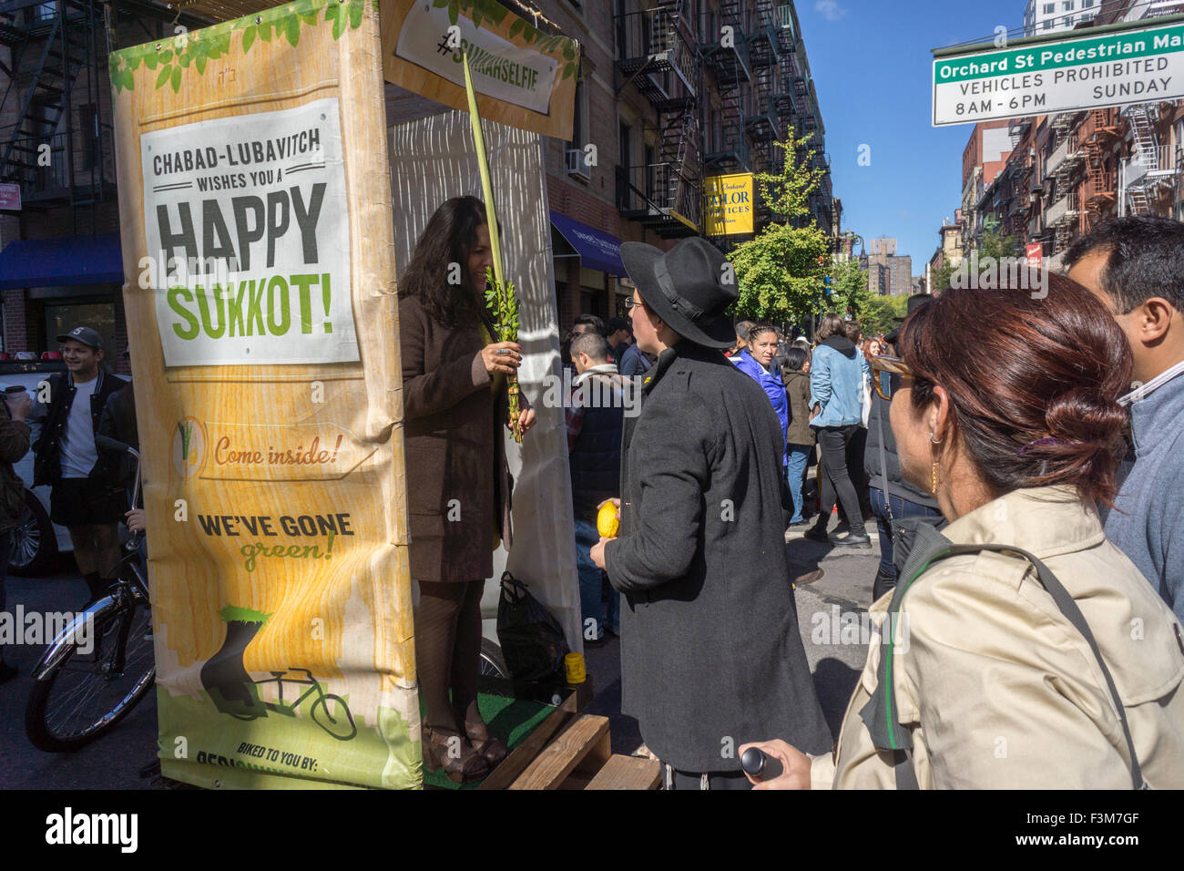 Lubavitchers set up a portable "sukkah-mobile", complete with etrogs ...