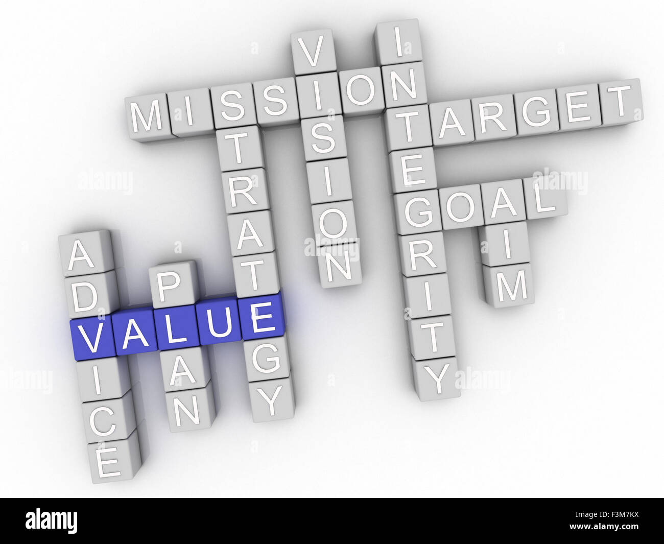 3d image Value word cloud concept Stock Photo - Alamy