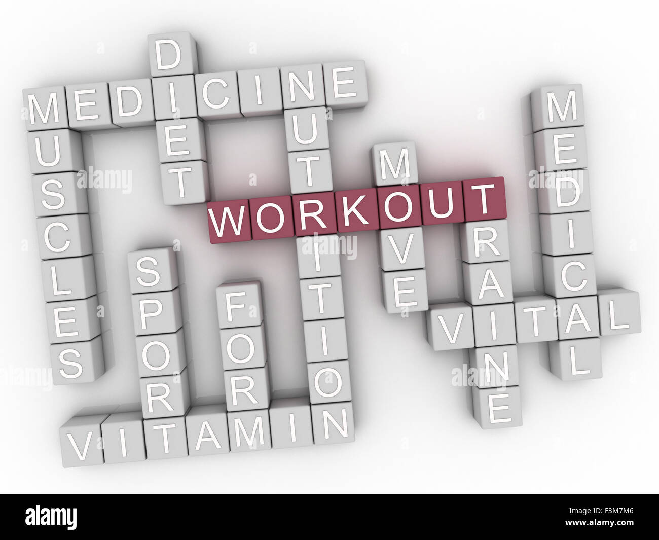 3d image Workout word cloud concept Stock Photo - Alamy