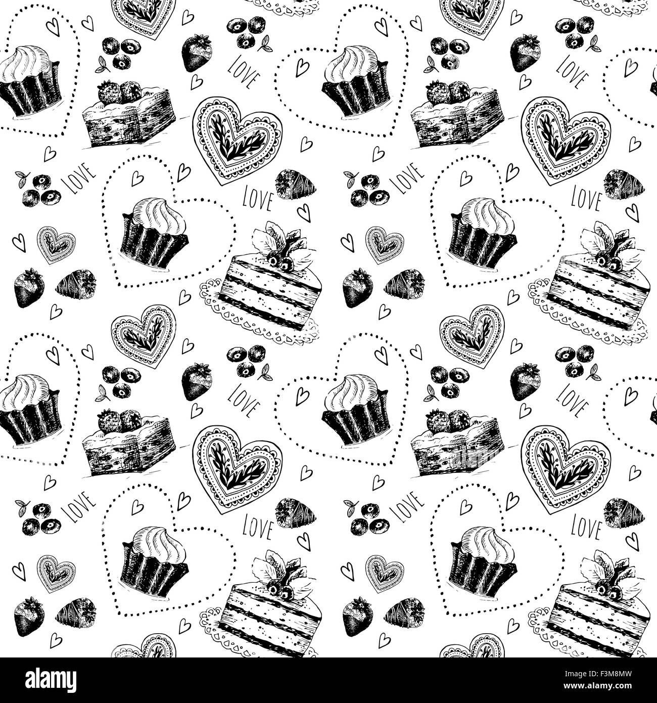Cupcake symbols Black and White Stock Photos & Images - Alamy