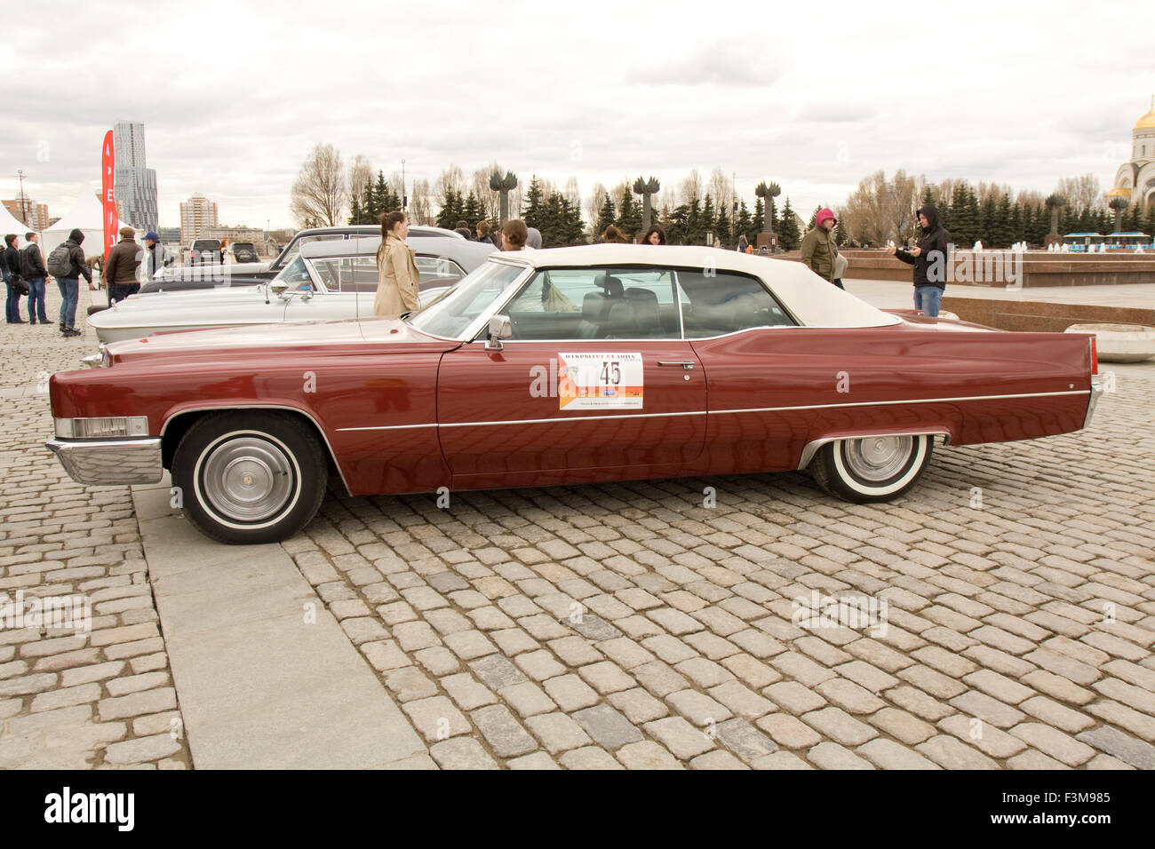 MOSCOW – APRIL 21: retro car cadillac on rally of classical cars on ...