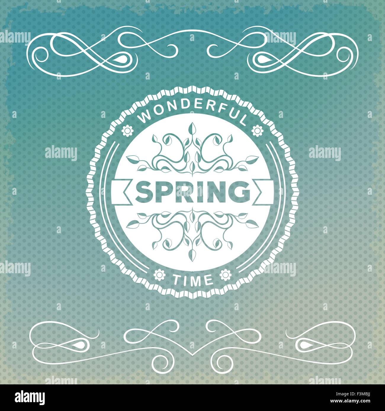 Spring inscription label on vintage background. Vector eps10 Stock ...