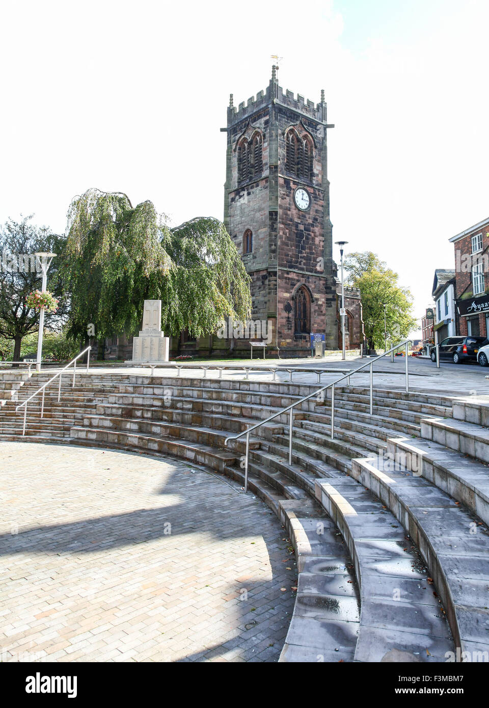 St Michael and All Angels church Middlewich Cheshire tower clock trees ...