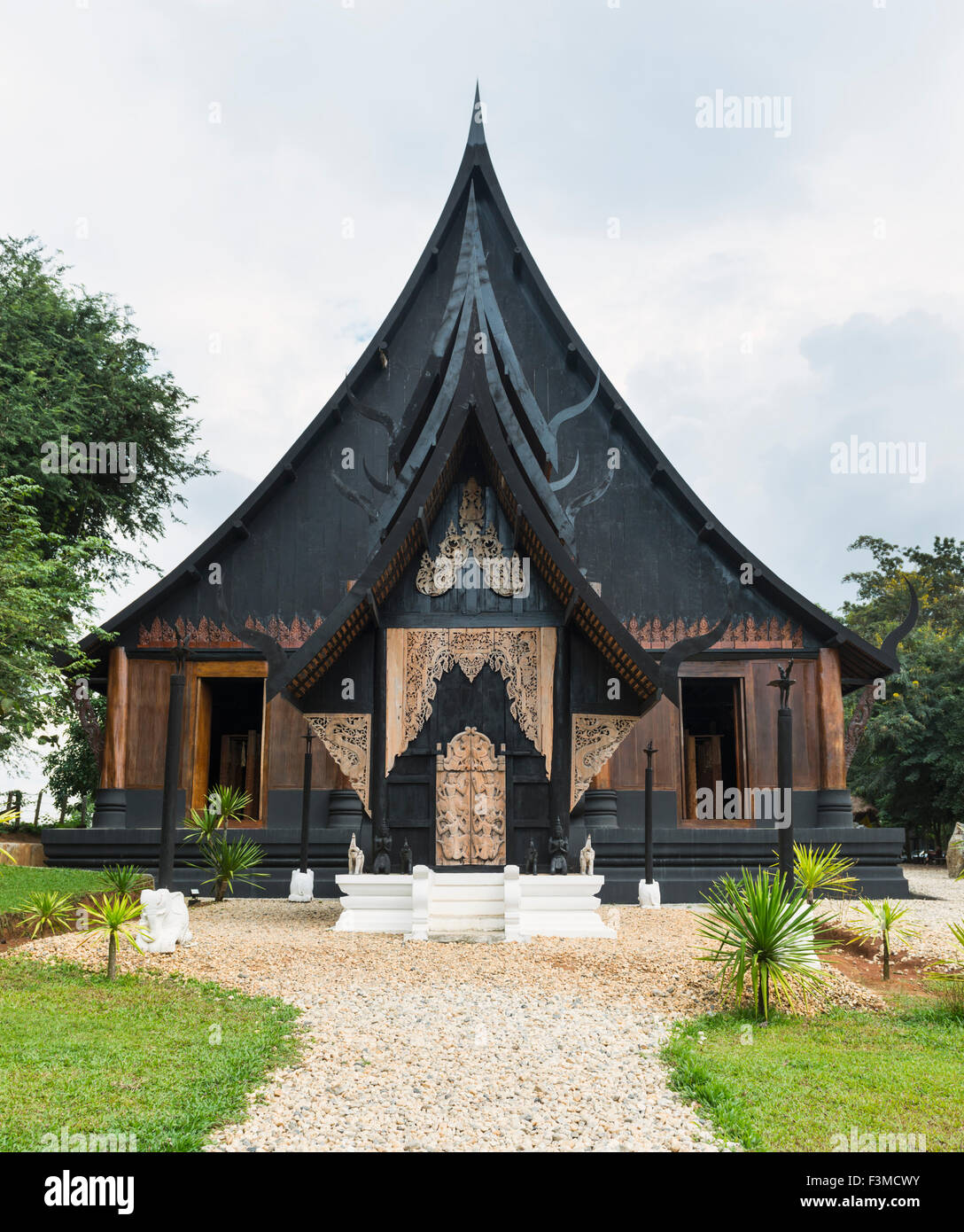 Black temple, Thailand Stock Photo - Alamy
