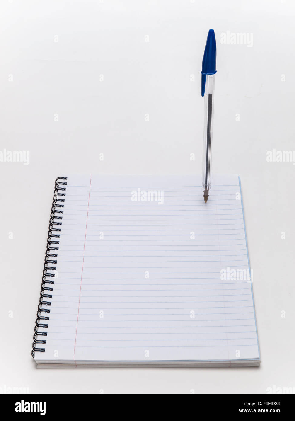 Bic Crystal Blue Pen on white notepad Stock Photo - Alamy