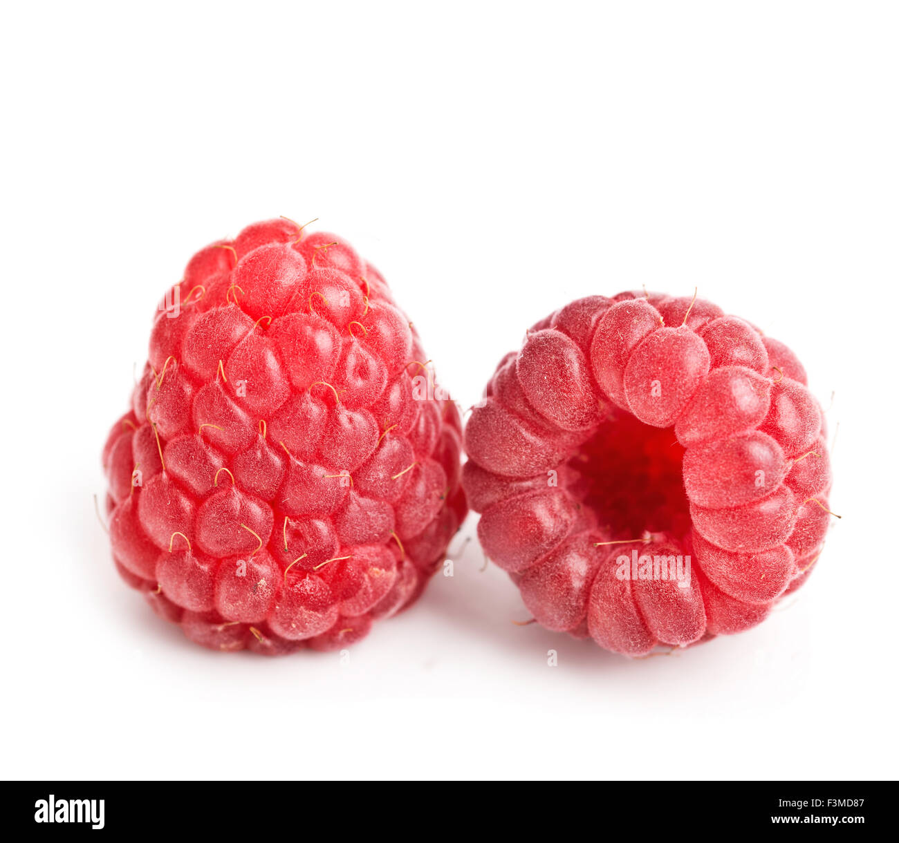 fresh ripe raspberries isolated on white Stock Photo - Alamy