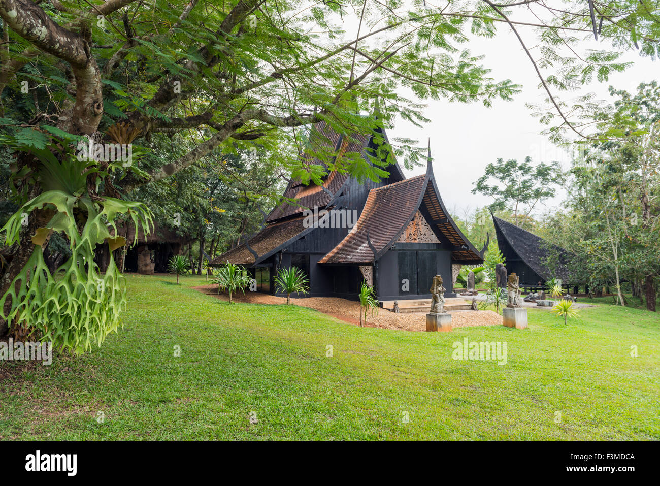 Black temple, Thailand Stock Photo - Alamy