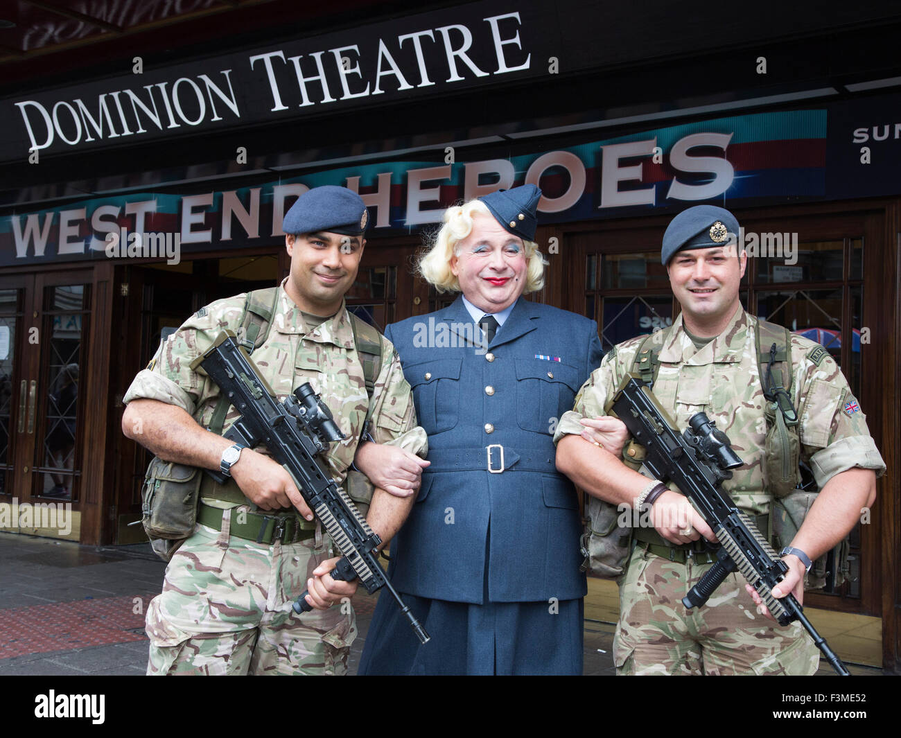 Photocall with Christopher Biggins, dressed as a female RAF officer ...