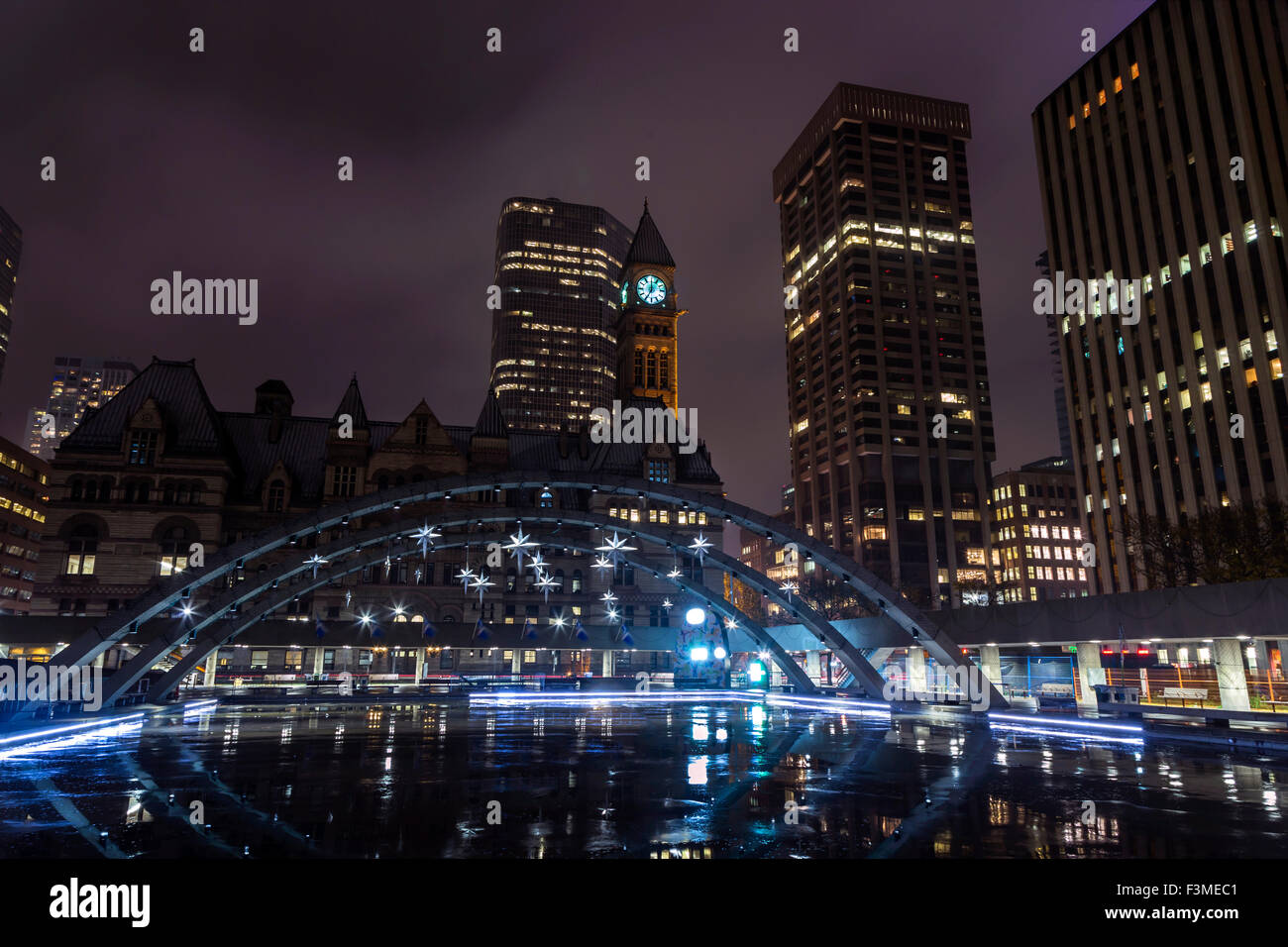 Toronto's Clock Tower from Nathan Phillips Square in downtown Toronto ...