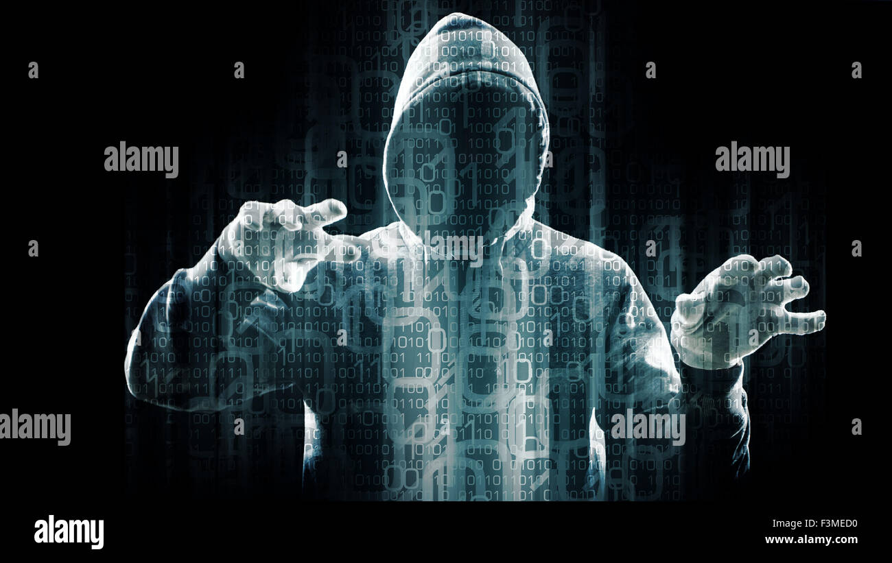 Futuristic hacker typing on virtual reality keyboard Stock Photo - Alamy