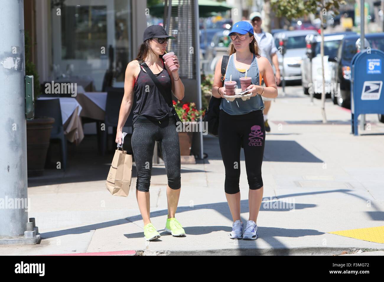 Tana Ramsay and Holly Ramsay pick up smoothies from Juice Crafters ...
