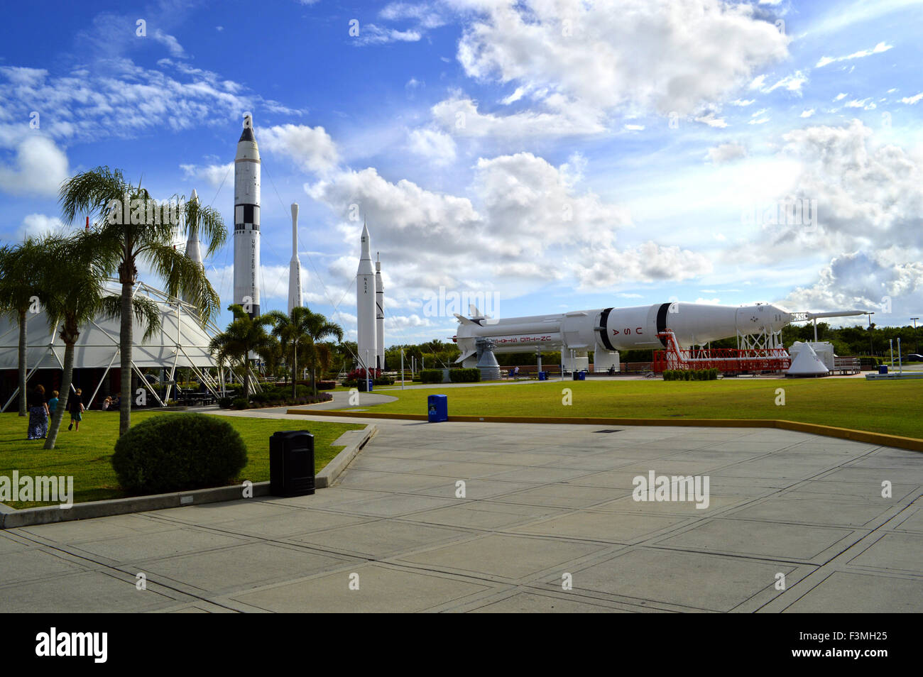 Apollo rockets on display in the rocket garden at Kennedy Space Center ...