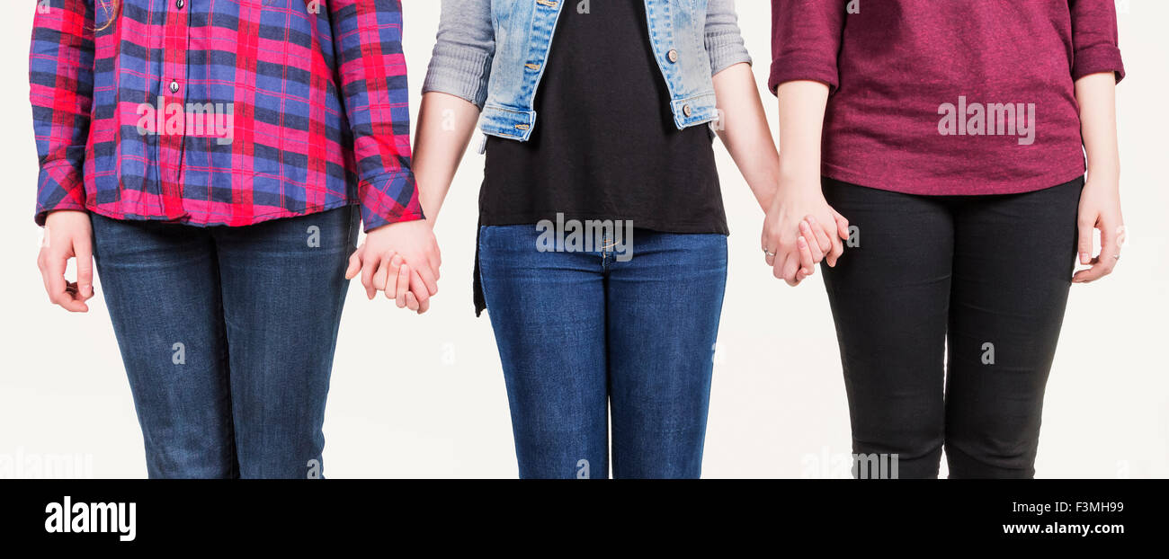 Unity,Girlfriends,Holding Hands,Young Woman Stock Photo - Alamy