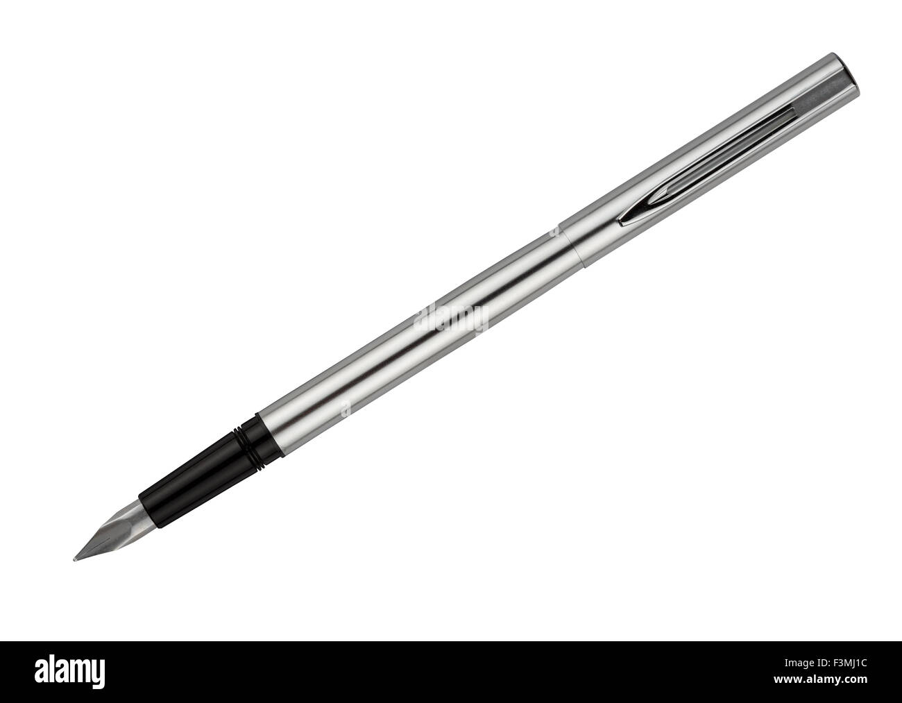 Silver fountain pen Cut Out Stock Images & Pictures - Alamy