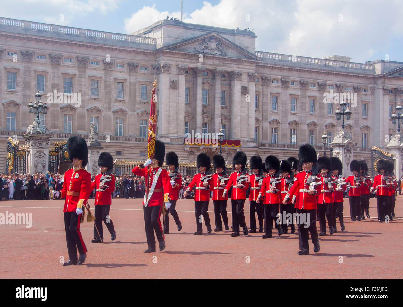 Changing of the Guard Grenadier Guardsmen wearing traditional red ...
