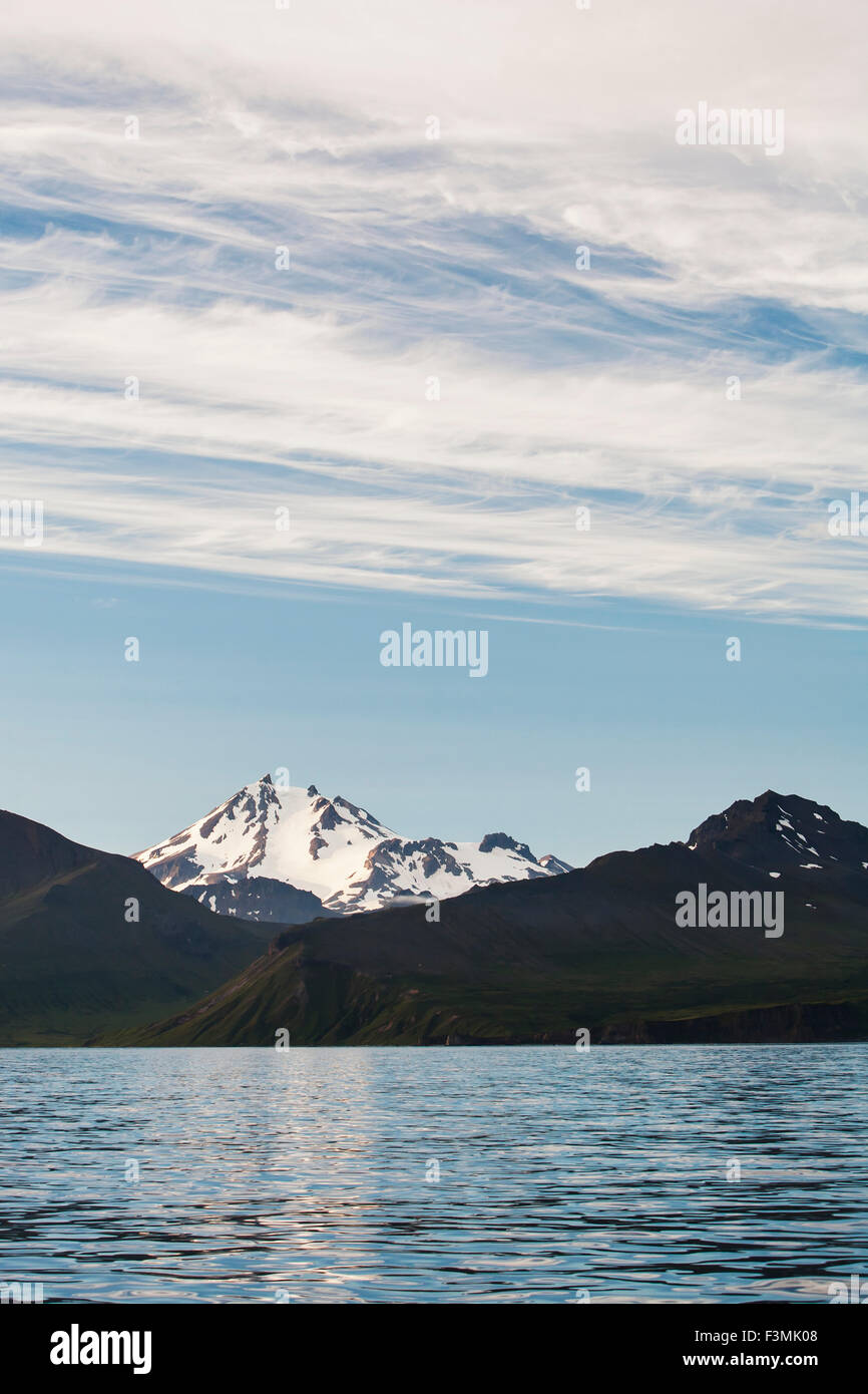 Coastline,Alaska,Cold Bay,Frosty Volcano Stock Photo - Alamy