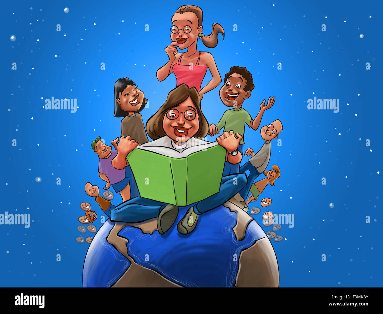 Children Globe Cartoon Illustration Stock Photos & Children Globe ...