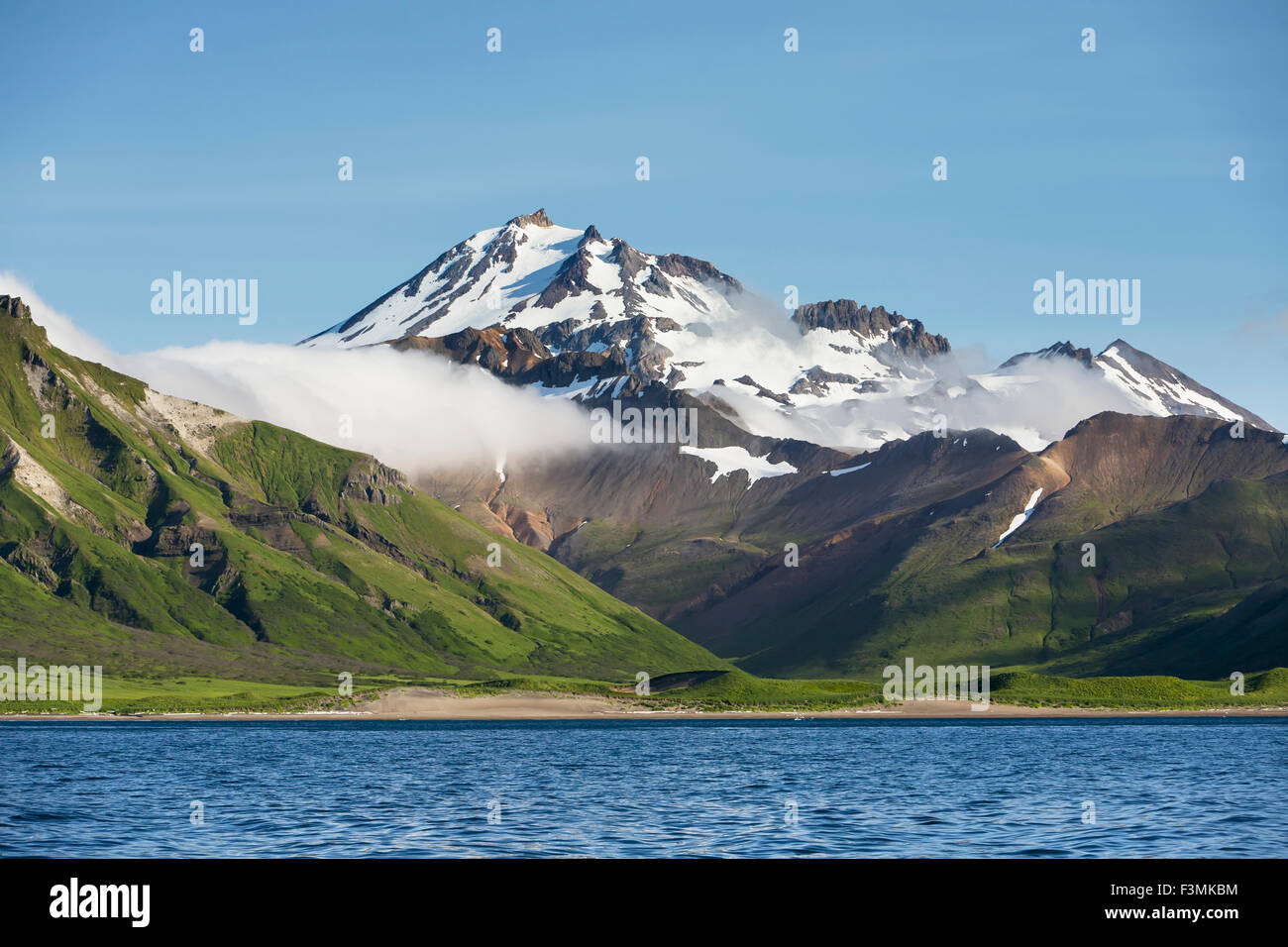 Coastline,Cold Bay,Frosty Volcano,Alaska Stock Photo - Alamy