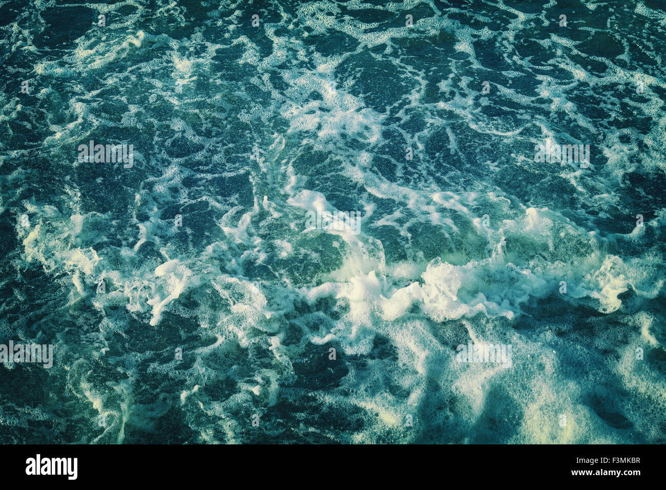 Natural water raging stream, trace of the boat propeller Stock Photo ...