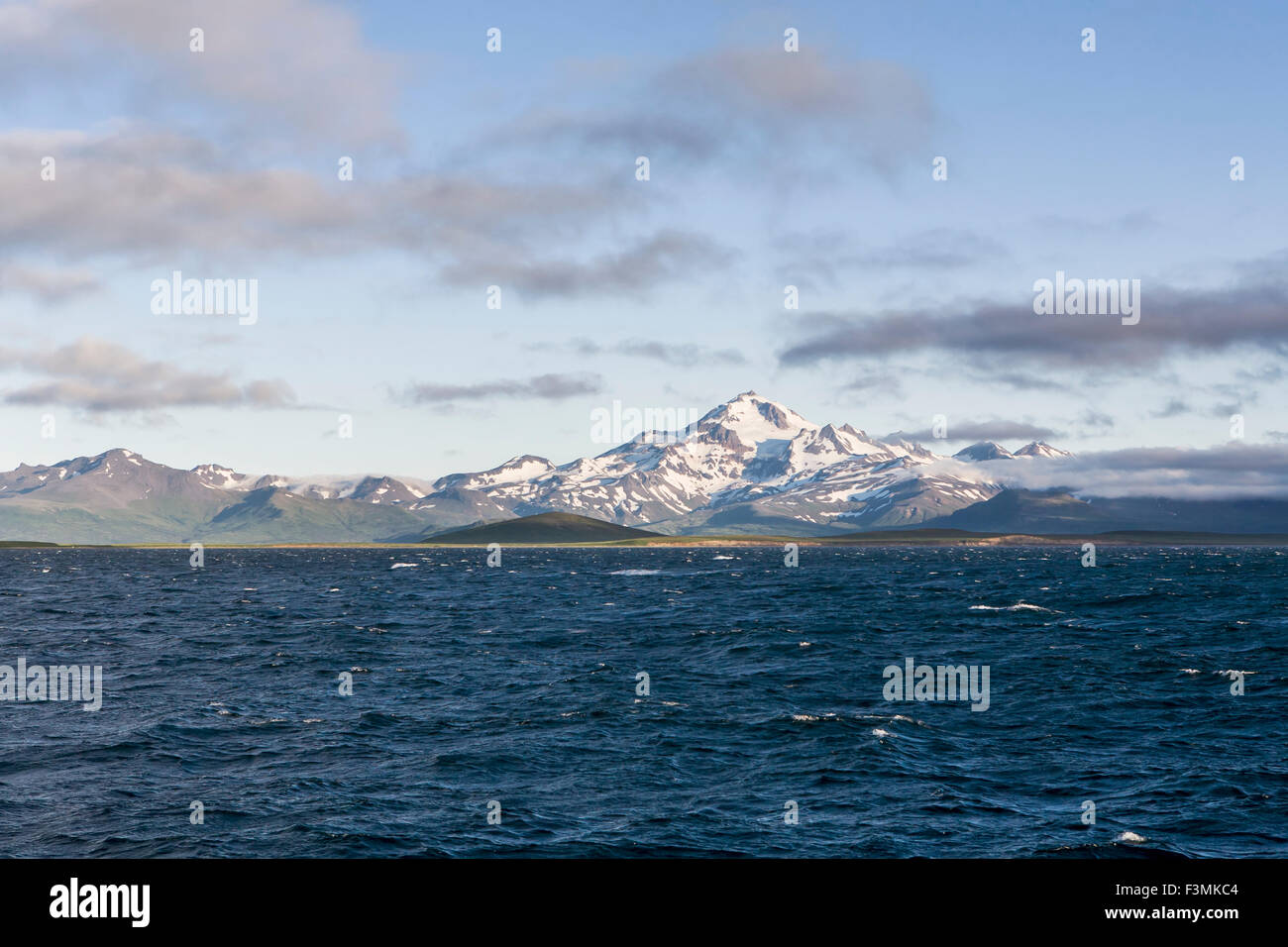 Coastline,Alaska,Cold Bay,Frosty Volcano Stock Photo - Alamy