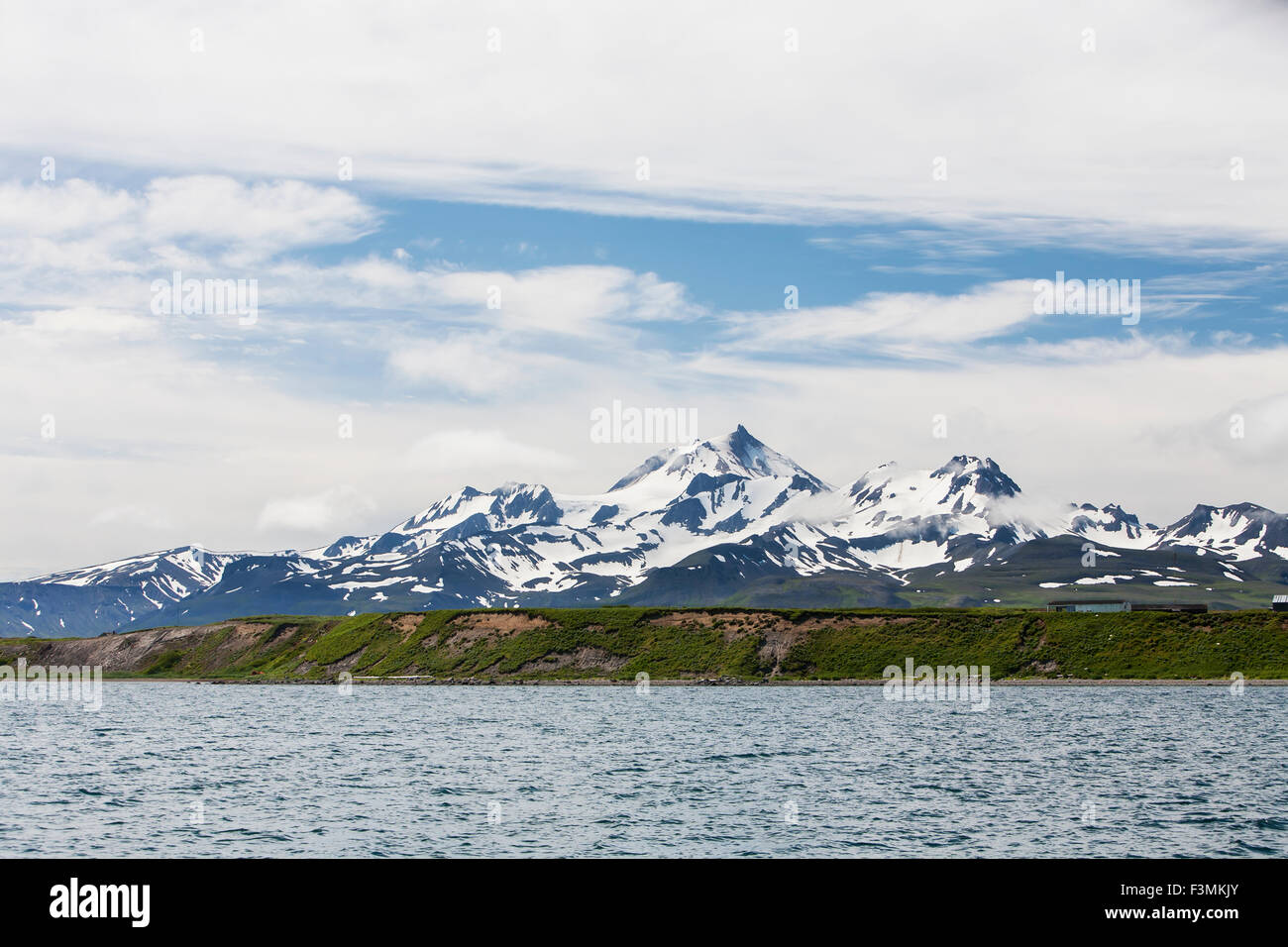 Coastline,Alaska,Cold Bay,Frosty Volcano Stock Photo - Alamy