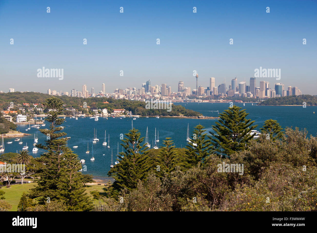 Watsons Bay view to city CBD skyscrapers skyline Eastern Suburbs Sydney ...