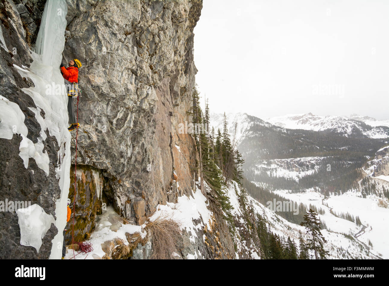 A man and woman ice climbing near Ouray, Colorado Stock Photo - Alamy