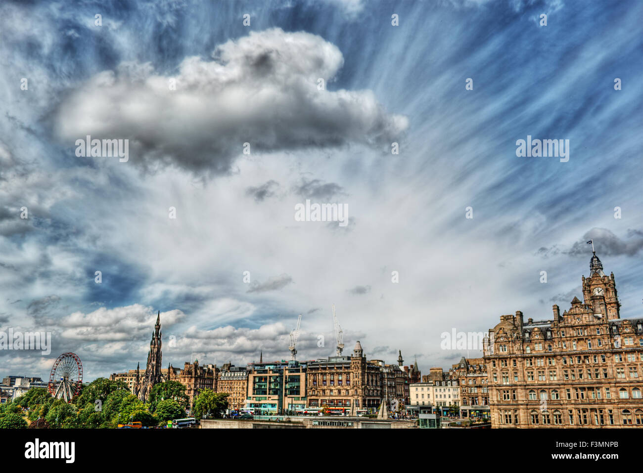 September 2015, town center of Edinburgh (Scotland), HDR-technique ...