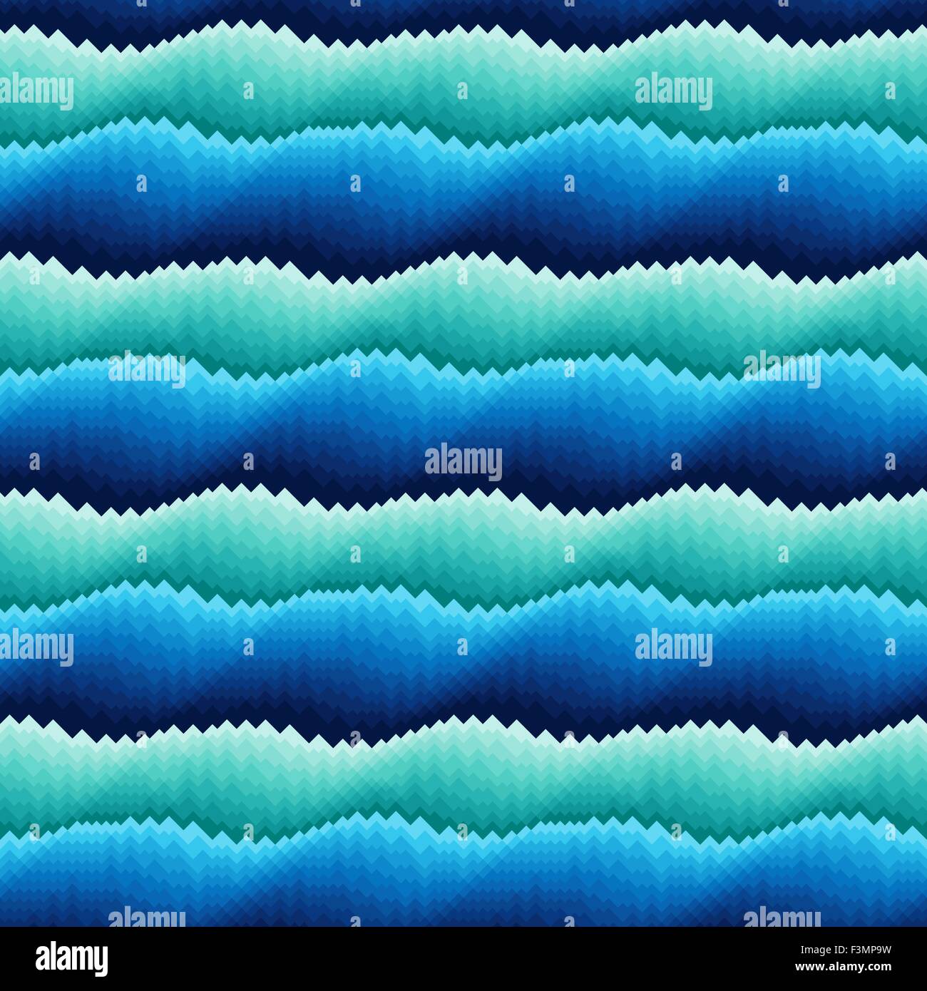 Abstract wavy horizontal stripes in blue and turquoise hues, seamless ...