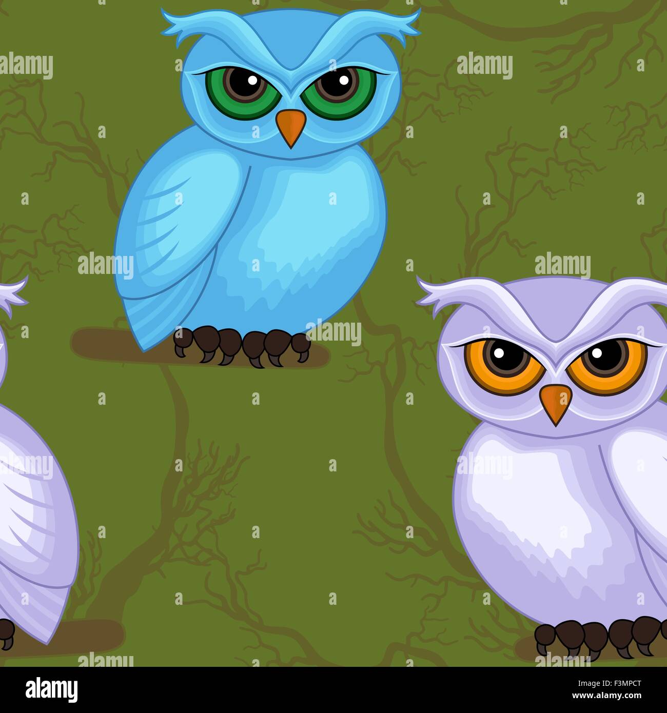 Seamless vector artwork pattern with sympathetic blue and violet ...