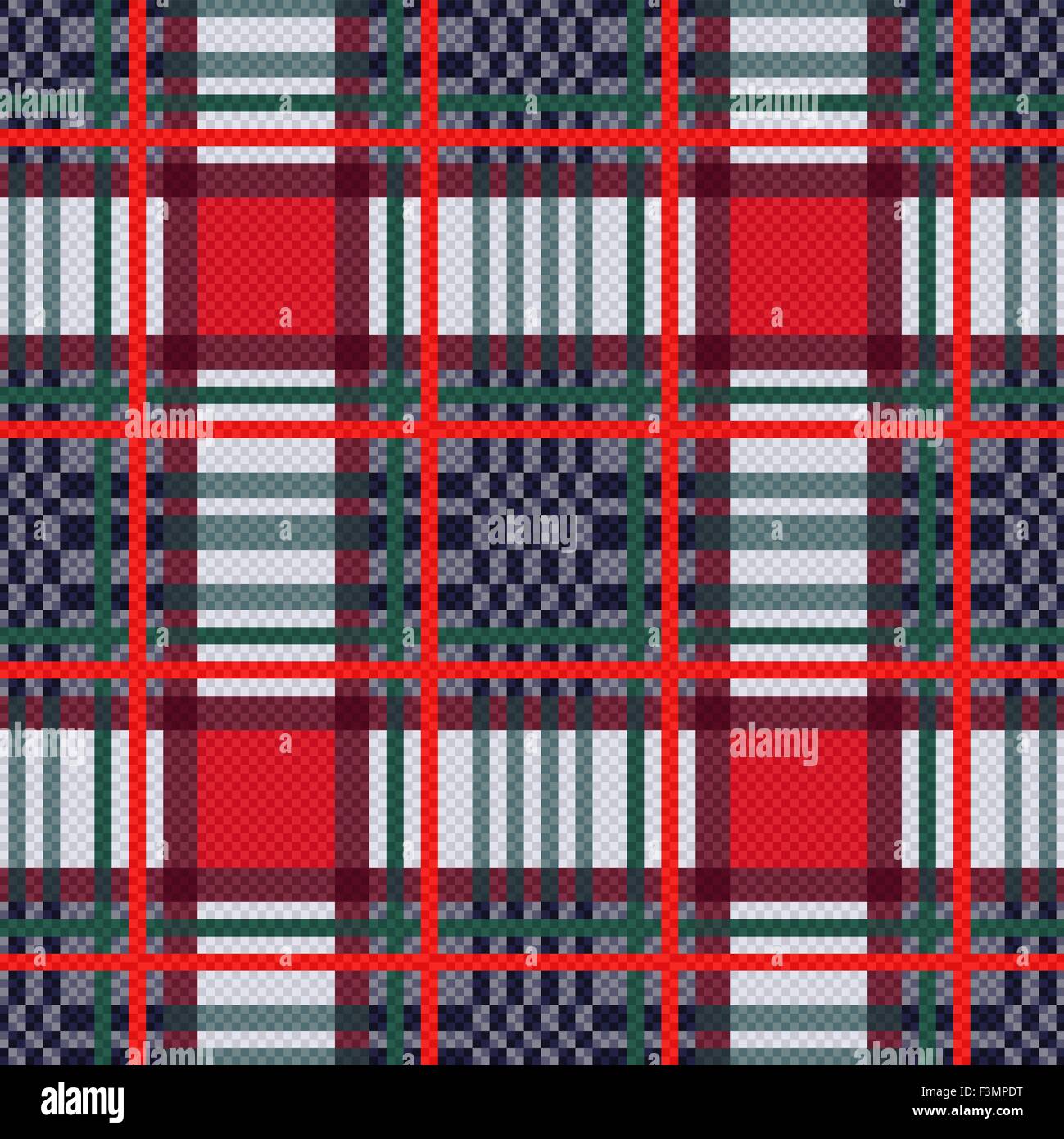 Seamless rectangular vector pattern as a tartan plaid mainly in red ...