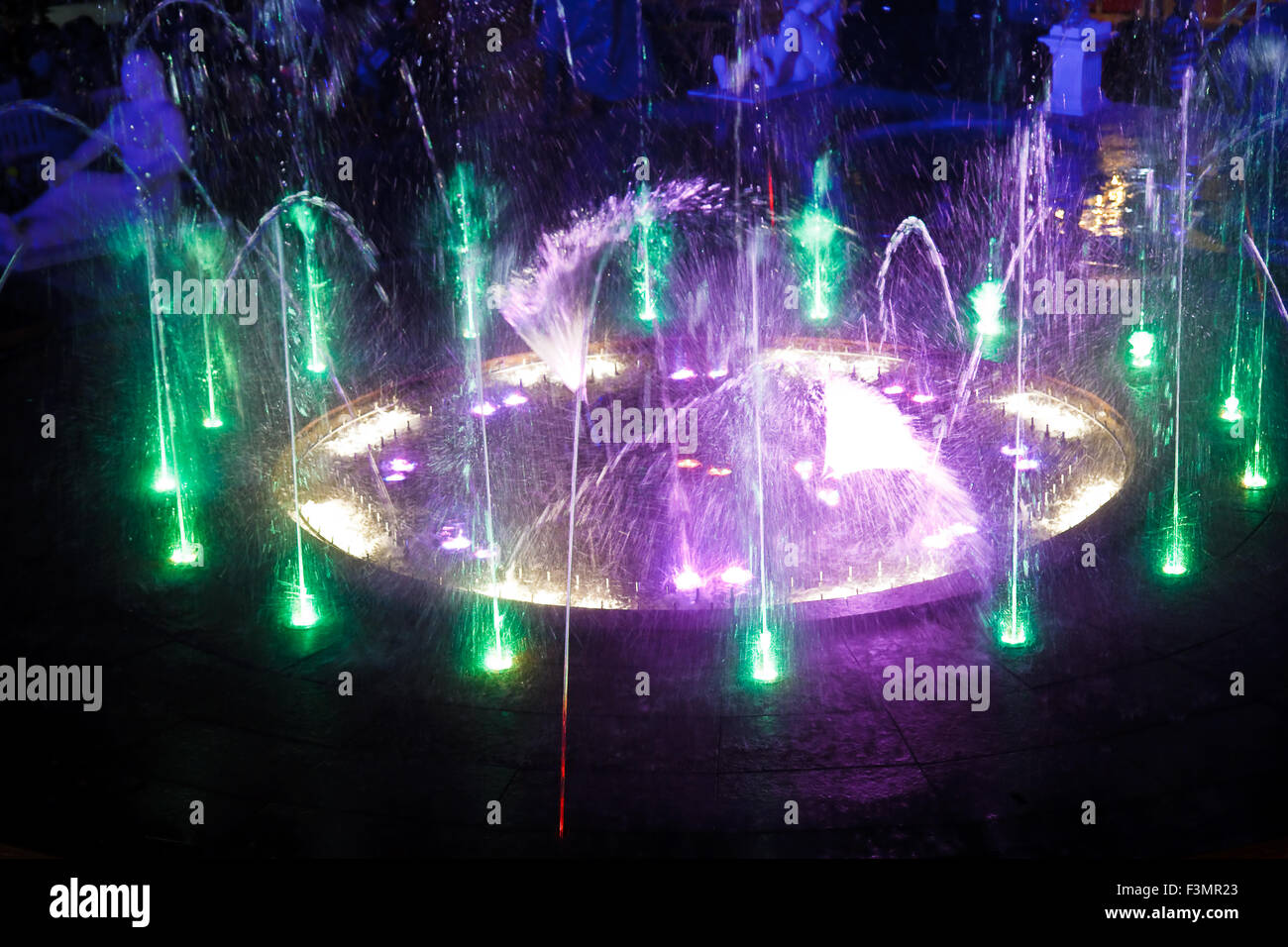 Fountain night lights Stock Photo - Alamy