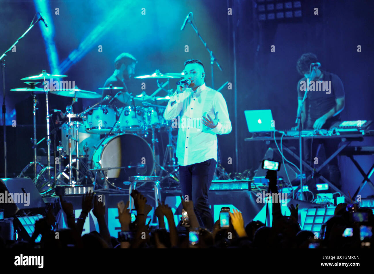 Naples, Italy. 09th Oct, 2015. Italian rapper, Mattia Briga sings ...