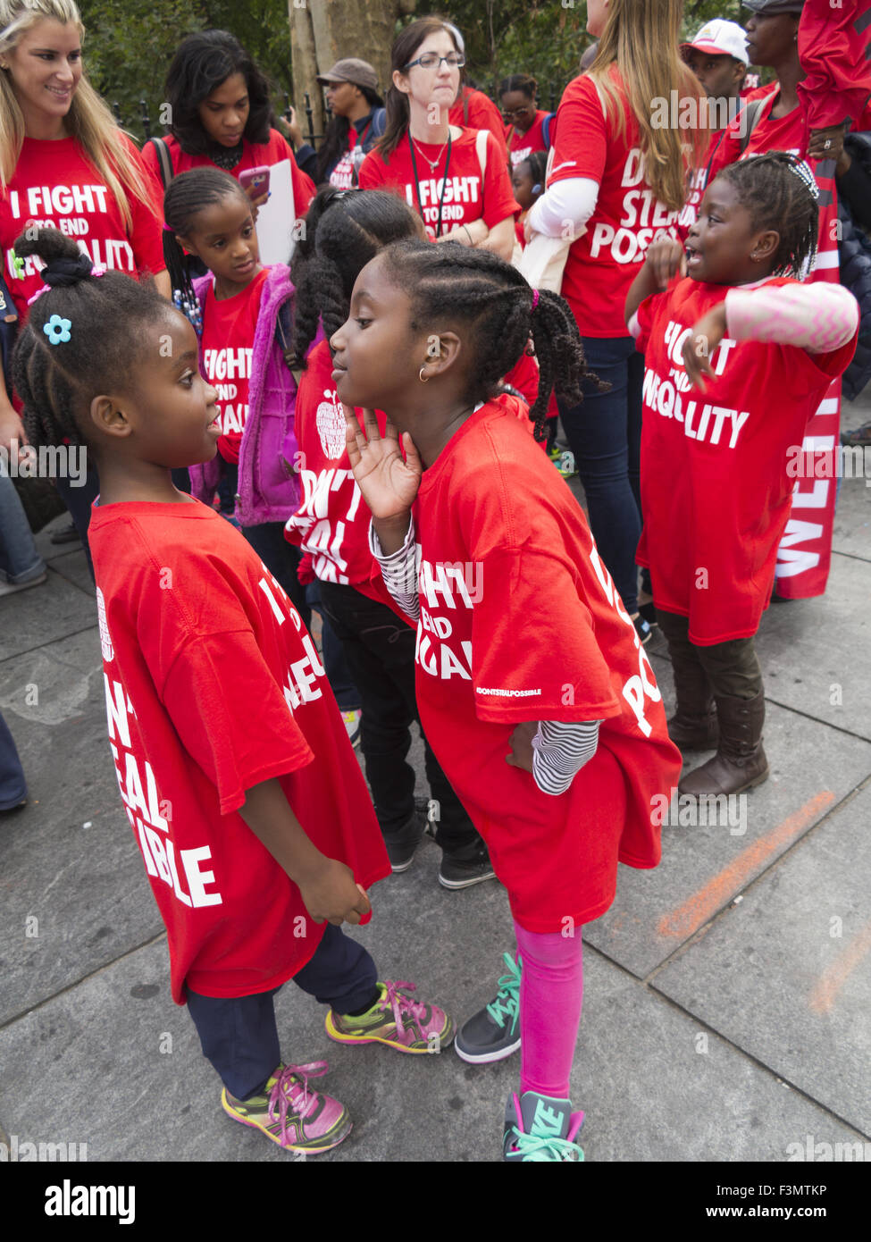 The "Stand for School Equality Rally" at Cadman Plaza on October 7 ...