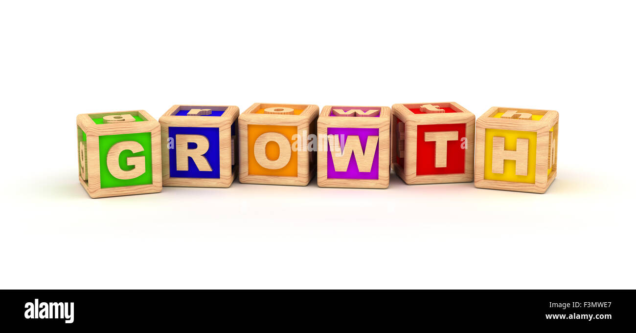 Growth Play Cubes Stock Photo - Alamy