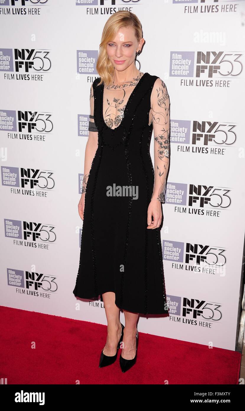 New York, NY, USA. 9th Oct, 2015. Cate Blanchett at arrivals for CAROL ...