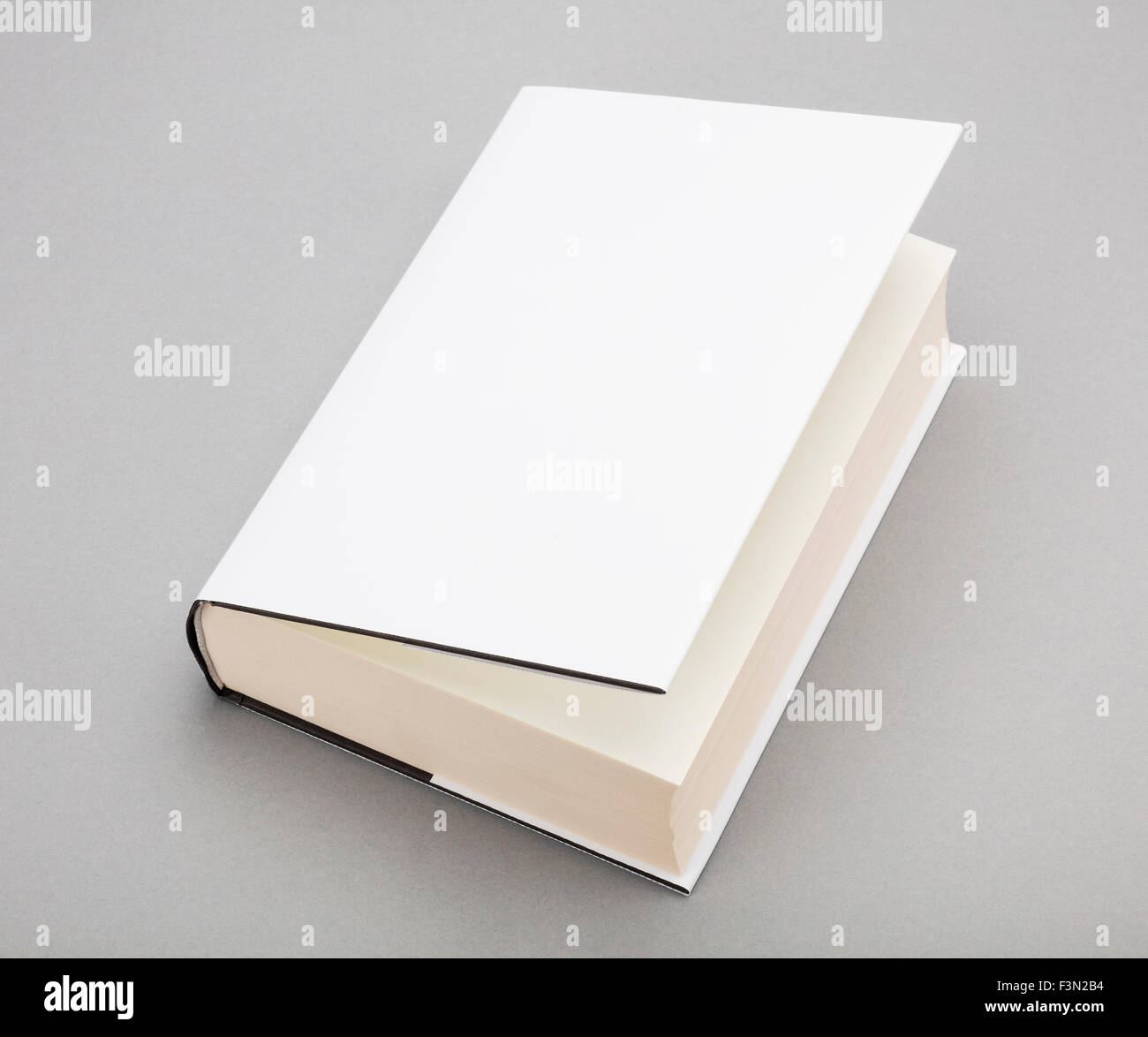 Thick Blank book with ajar white cover Stock Photo - Alamy