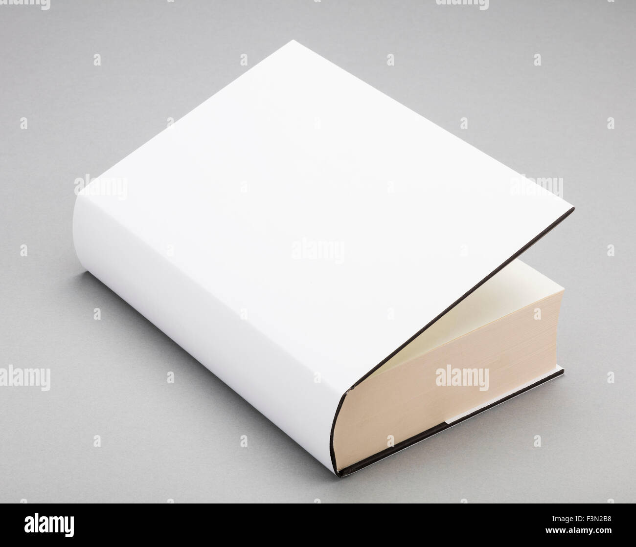 Thick Blank book with ajar white cover Stock Photo - Alamy