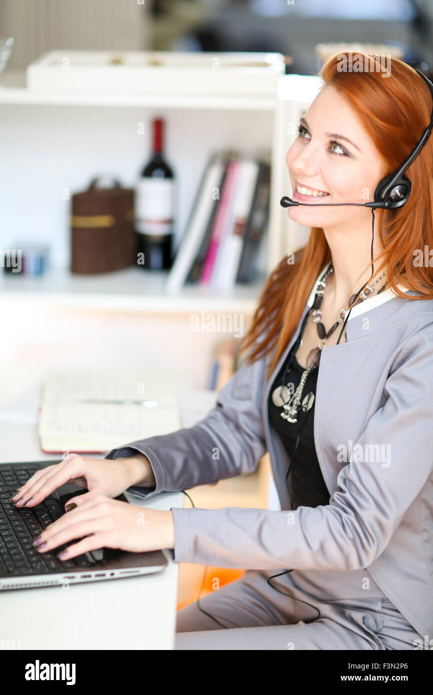 Headset corporate call center hi-res stock photography and images - Alamy