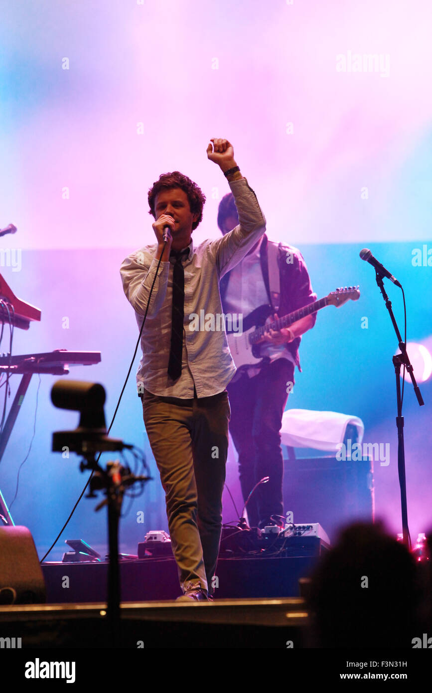 Las Vegas, Nevada, USA. 9th Oct, 2015. Rock band Passion Pit perform on ...
