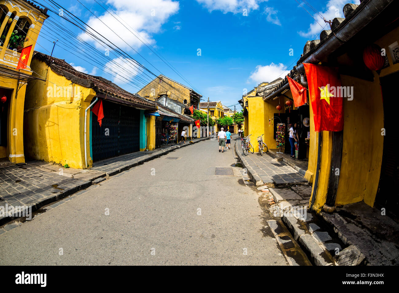 Street view of Hoi An ancient town, Vietnam Stock Photo - Alamy